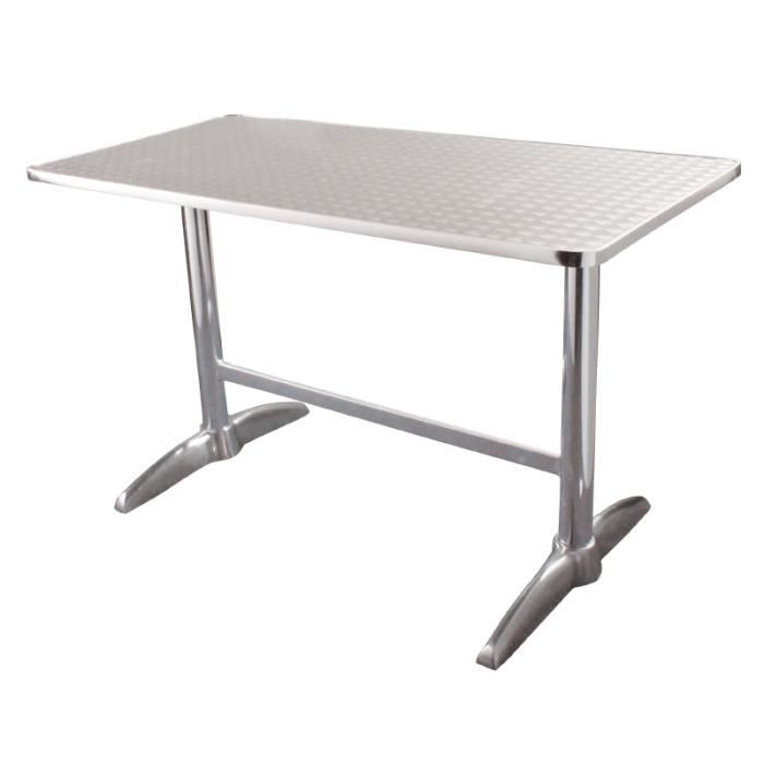 Table bistro rectangle en acier inoxydable - Achat / Vente table d ...