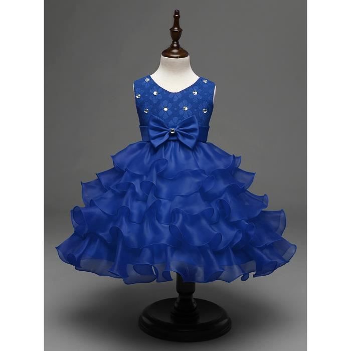 Bébé fille robe enfants volants dentelle robes ... bleu - Achat / Vente ...