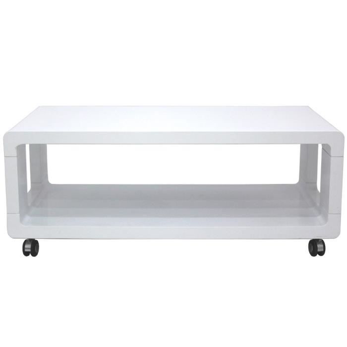 Table basse à roulettes Blanc OPHELIE - Achat / Vente table basse Table ...
