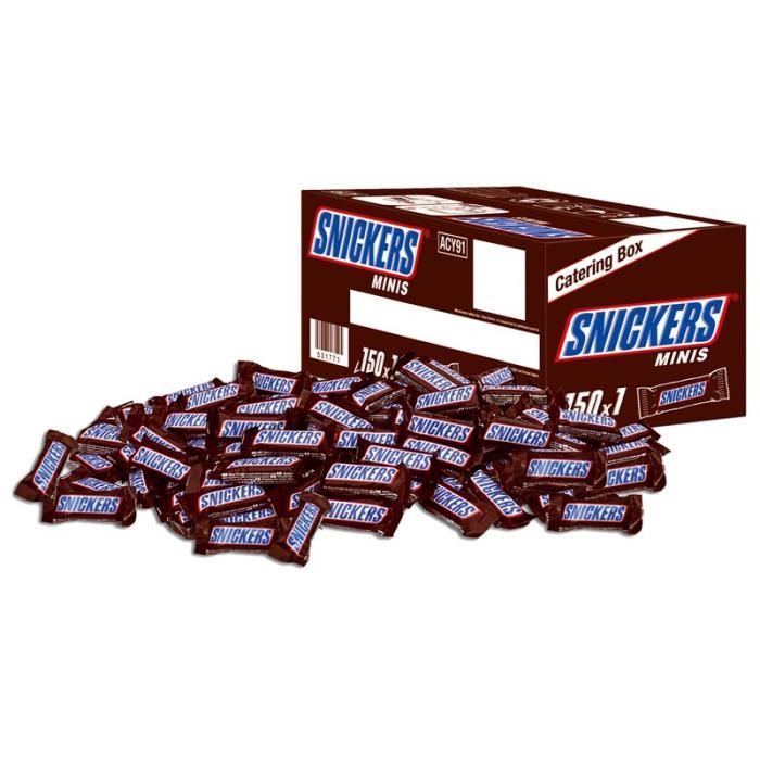 Carton de 150 barres de chocolat Snickers MINIS - Achat / Vente ...