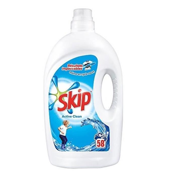SKIP Lessive liquide Active Clean - 58 lavages - 4,06 L - Achat / Vente ...