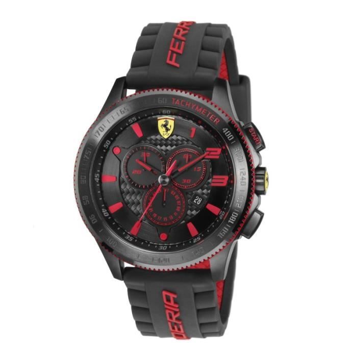 montre ferrari cadran rouge