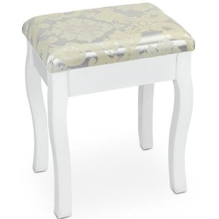 Tabouret pour coiffeuse en blanc - Achat / Vente coiffeuse Tabouret ...
