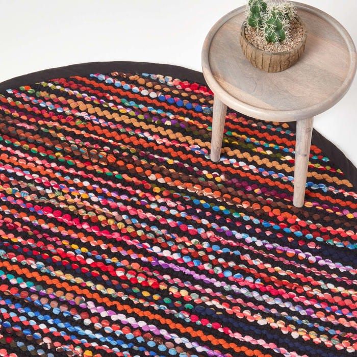 Tapis rond tissé Chindi multicolore - Folk - 150 cm - Achat / Vente ...