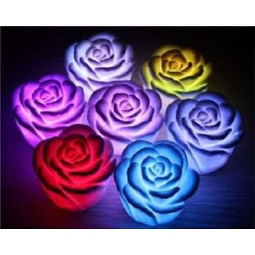 LUMIERE NEUVE FLEUR ROSE LUMINEUSE LED 7 COULEURS - Achat / Vente ...