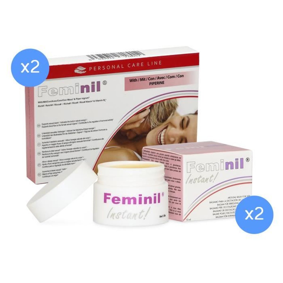 Feminil: 2 Pilules + 2 Baume pour augmenter le désir sexuel féminine ...