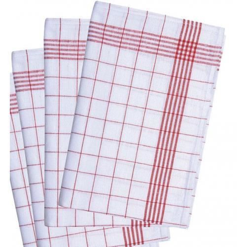 Lot de 3 torchons de vaisselle qualité restaurant - GT 9-01 - rouge et ...