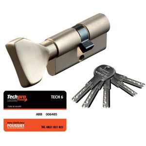 TECHPRO CYLINDRE DE SÛRETÉ Type : BOUTON avec 5 CLES, DIMENSION 30 X 30 - Achat / Vente serrure ...
