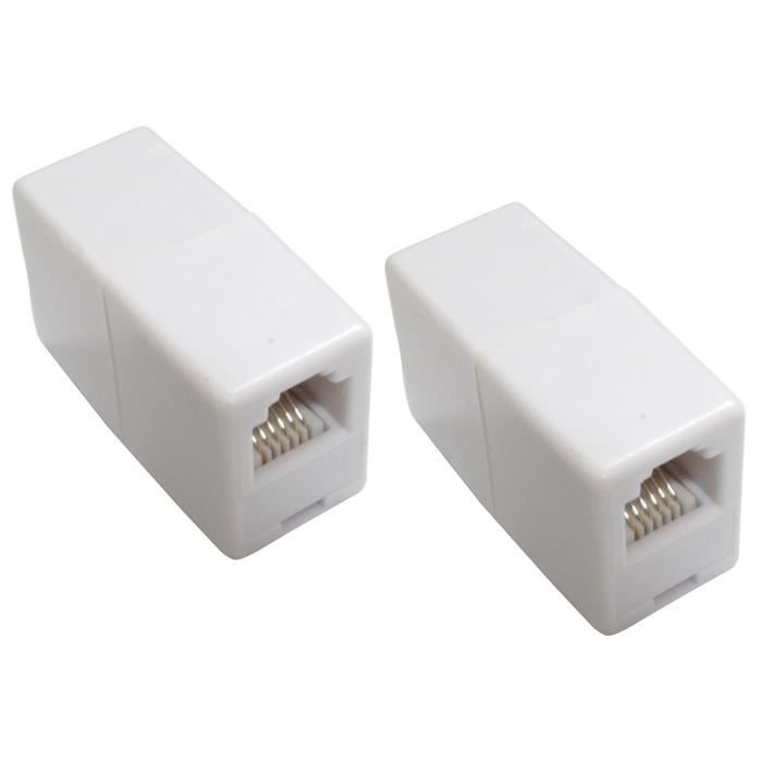 2 raccord connecteur téléphone ADSL 6p6c RJ11 RJ12 - Prix pas cher ...