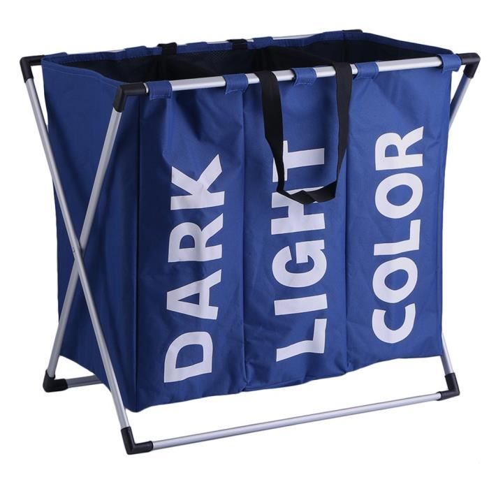 Panier a linge sale vêtement 3 compartiments, Corbeille à linge,plaint ...