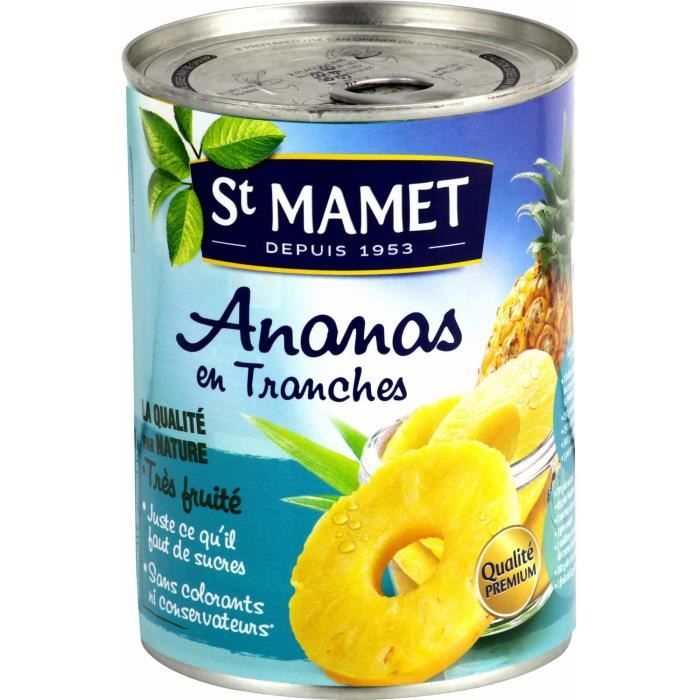 Saint Mamet ananas tranches entières et sirop x10 tranches - Achat ...