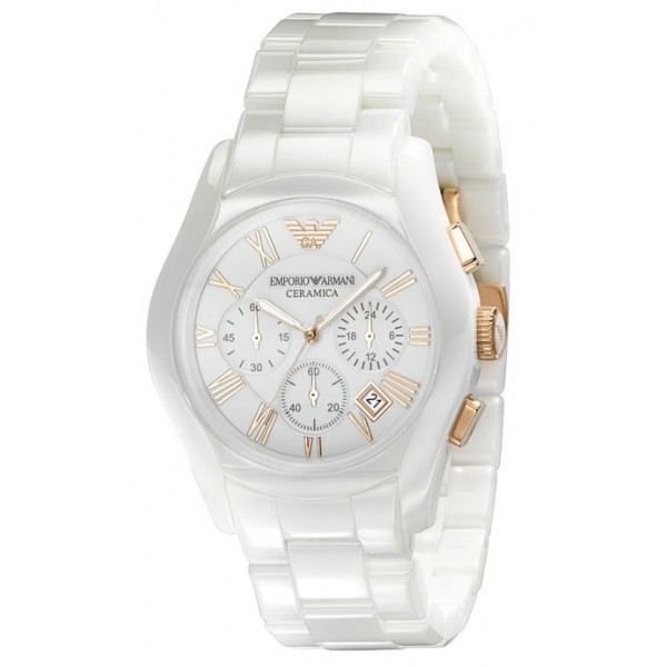 montre homme armani blanche