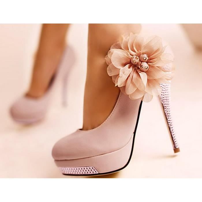 chaussures talons fleurs