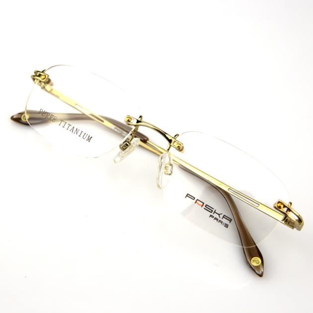 Monture lunettes de vue Titanium percée invisible Doré - Achat / Vente ...