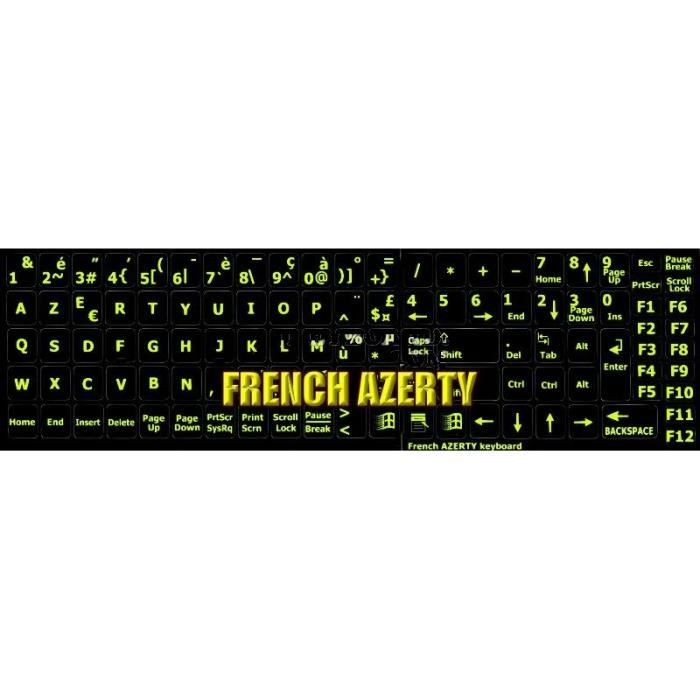 Stickers FLUO autocollants clavier AZERTY clavier complet - Prix pas ...