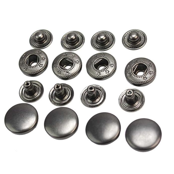 50Pcs 13mm Boutons-Pression Ronde Attaches Bouton Pression Anneau DIY ...