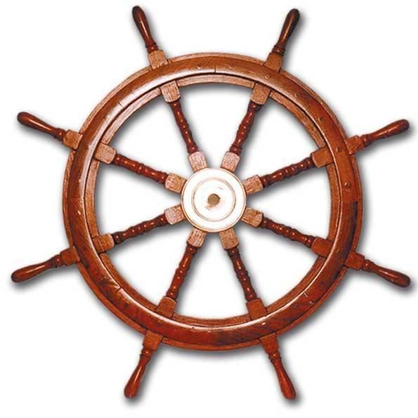 GOUVERNAIL BARRE A ROUE MARINE BOIS ET LAITON 60 cms - Achat / Vente objet décoration murale ...