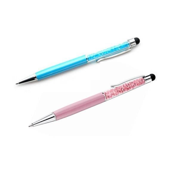 Lot de 2 Stylos Touch Pen Cristal Bleu et Rose - Achat / Vente stylo ...