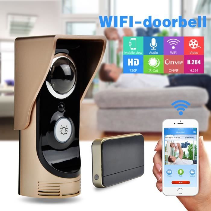Lot de 2 WIFI Carillon Intelligent Sonnette Porte Sans Fil Vidéo ...