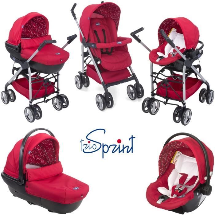 CHICCO Poussette Combinée Trio Sprint Red Red - Achat / Vente poussette ...