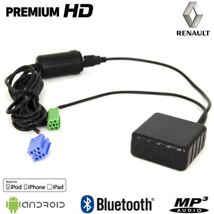 CÂBLE PREMIUM BLUETOOTH AUXILIAIRE MP3 AUTORADIOS D'ORIGINE RENAULT ...
