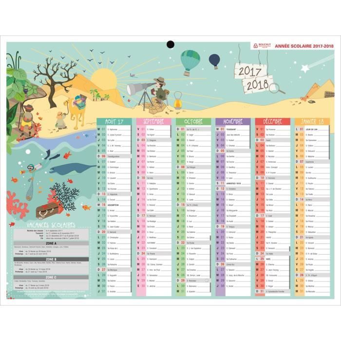 Calendrier année scolaire Scolaire Enfants Mini 21 x 26,5 cm - Achat ...