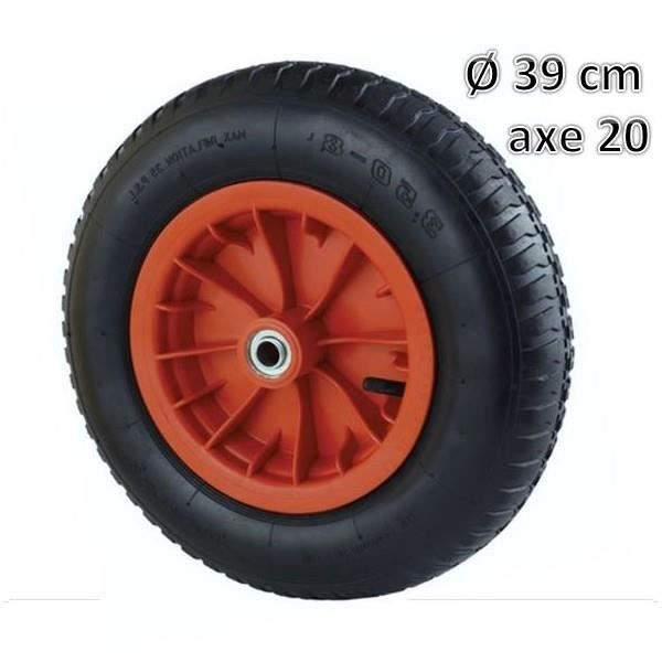 Roue gonflable 39 cm pour brouette axe 20mm - Achat / Vente roue ...