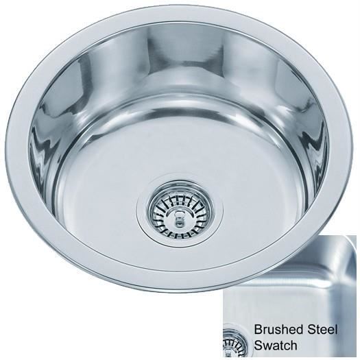 Evier rond encastrable 1 bac acier brossé (M08 bs) - Achat / Vente ...