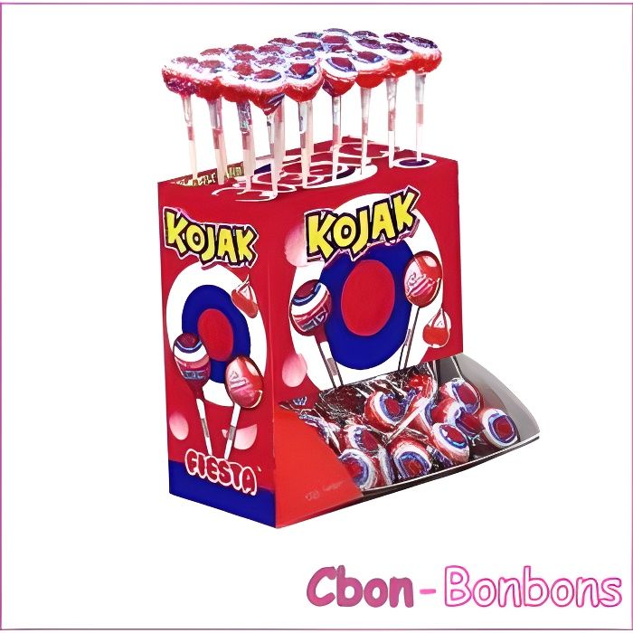 Bonbon Sucette Kojak cerise boîte de 100 sucettes - Achat / Vente ...