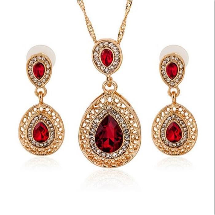 Kit de Bijoux Accessoire de Peau Collier et Boucles d'Oreilles en Forme ...