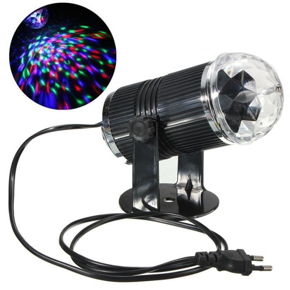 U 3W Mini Projecteur RGB LED Lumière Spot Boule Cristal Lampe Eclairage ...