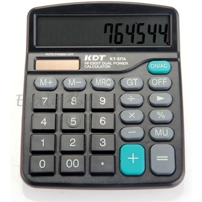 Calculatrice Calculette de Poche Solaire Optique Pile 12 Chiffres ...