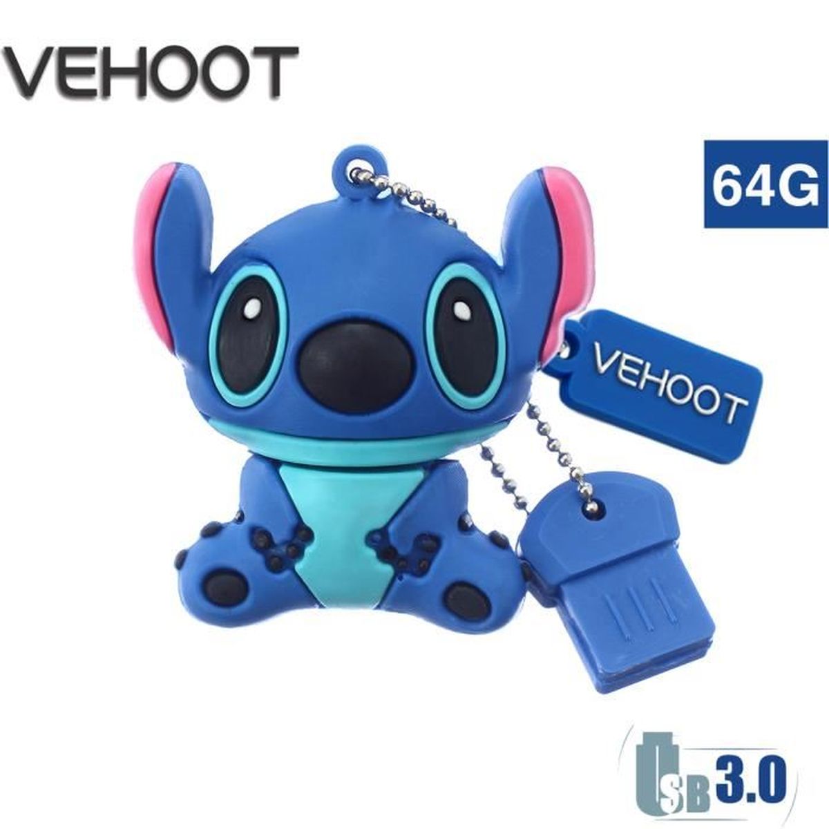 VEHOOT Clé USB Dessin animal Stitch 64 GO MéMOIRE FLASH DRIVE 3.0 -bleu ...