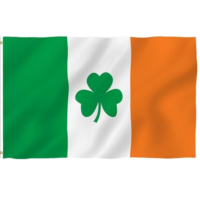 90 * 150cm 3 * 5ft drapeau trèfle irlandais vert LZX80103739_0520 ...