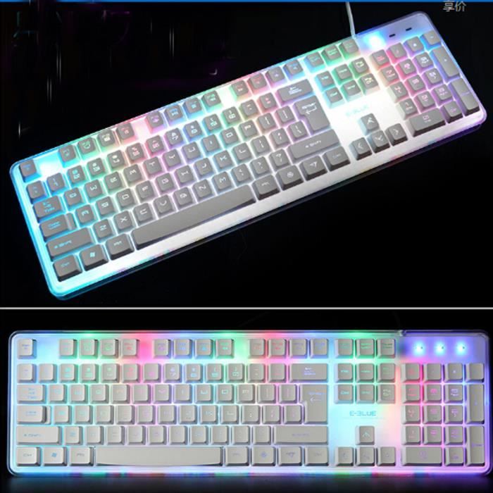 blanc clavier gamer avec de la lumière LED pour LOL,pour DOTA, pour CS ...