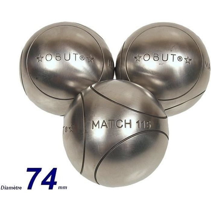 Boules de pétanque Match 115.it inox 74 mm - Prix pas cher - Cdiscount