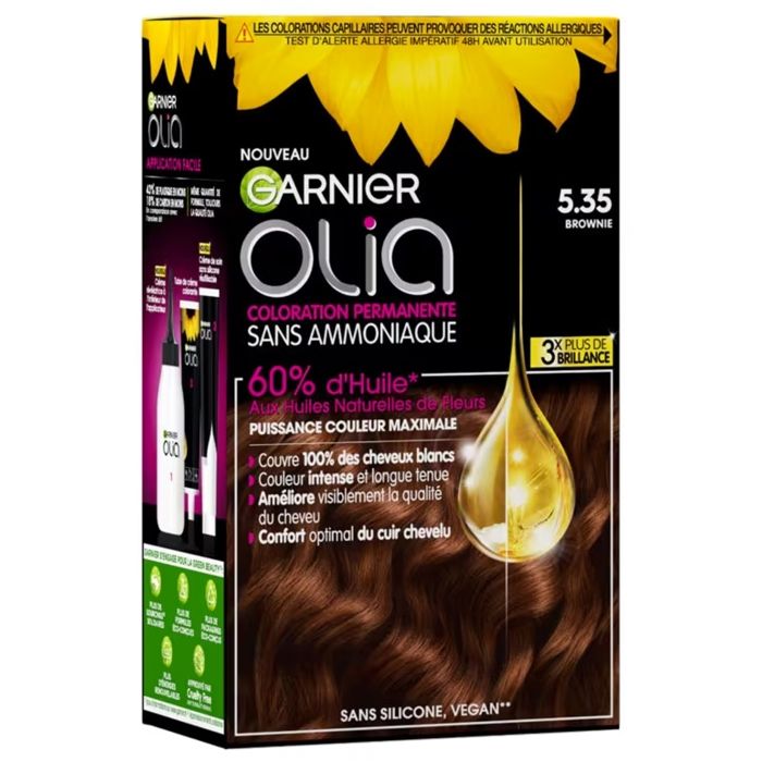 GARNIER Olia Coloration pour cheveux n° 5.35 brownie - Achat / Vente ...