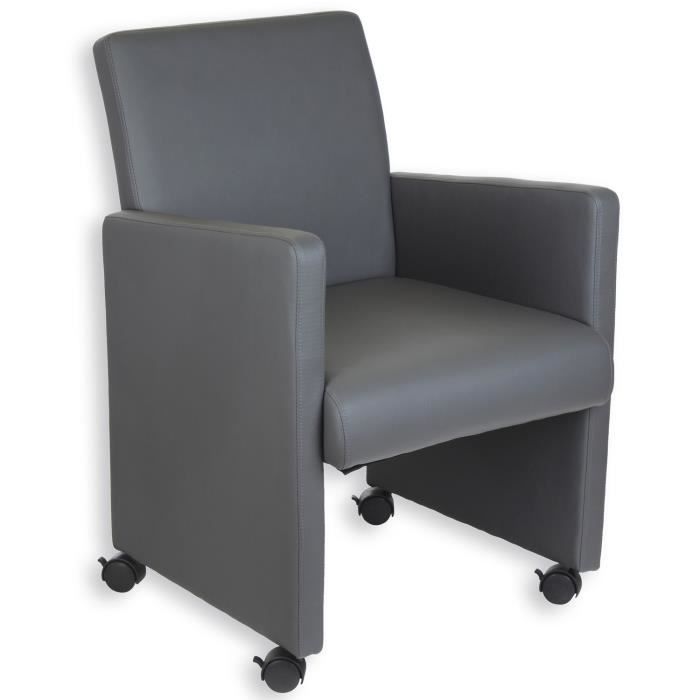 Fauteuil sur roulettes ANTONIA Gris - Achat / Vente fauteuil Bois ...
