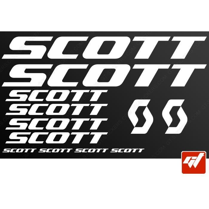 Planche 12 stickers SCOTT - BLANC - sticker, autocollant, mountain bike ...