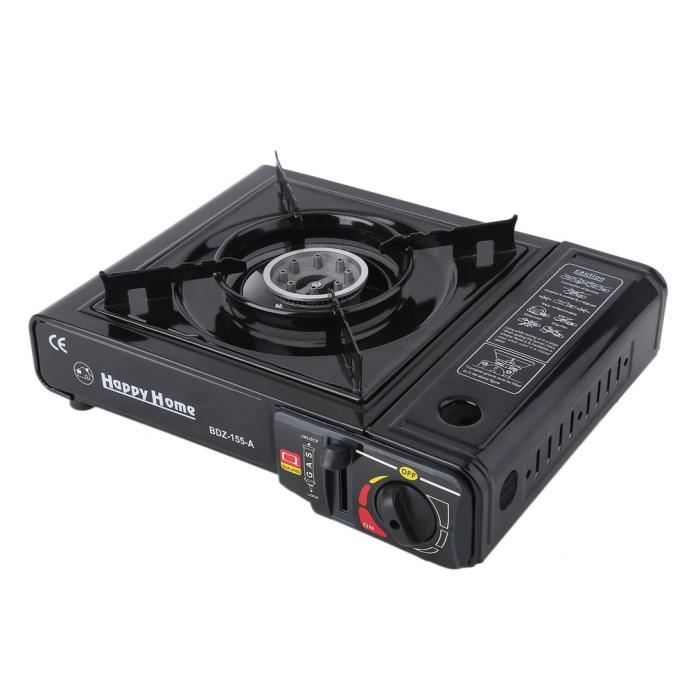 Réchaud gaz portable de camping extérieur - 1 foyer - noir - Prix pas ...