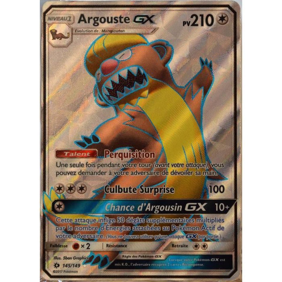 Carte Pokémon 145-149 Argouste GX - FULL ART SM1 - Soleil et Lune ...