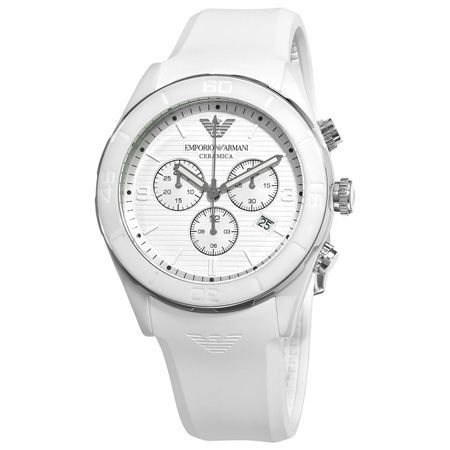 montre homme armani blanche