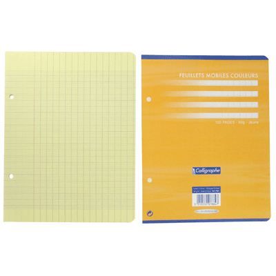 Feuille simple jaune 17x22 grand carreaux - x 50 - Achat / Vente ...