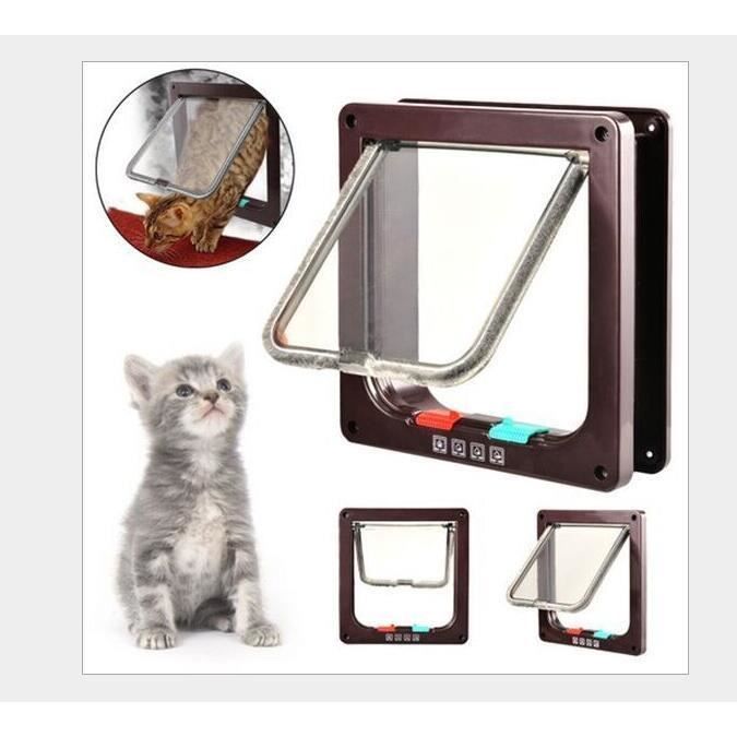 Porte Pour Chat ABS 19.7*19*2cm Chatière 4 positions Trappe Chat ...