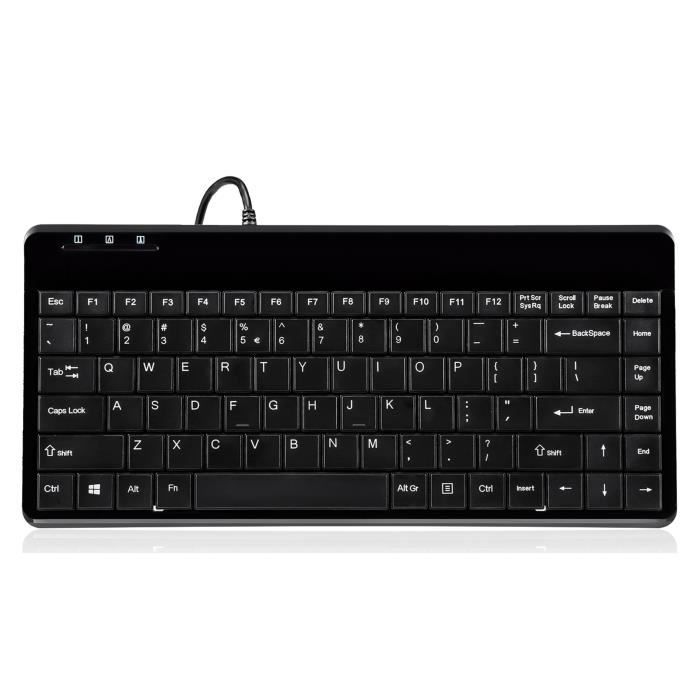 Perixx PERIBOARD-409U, Mini clavier filaire - USB - 315x147x20mm - Noir ...