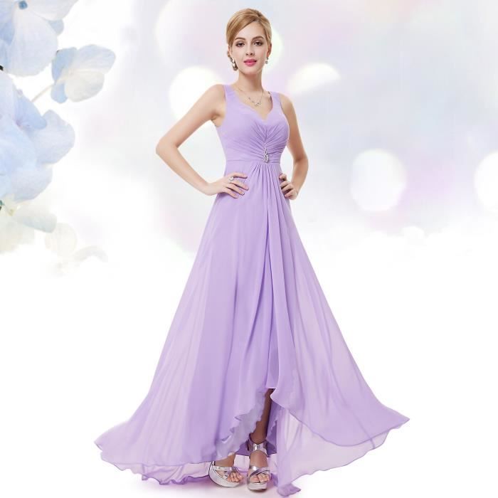 Robe De Soirée Longue Sexy Violet Drapée Violet Achat Vente Robe De