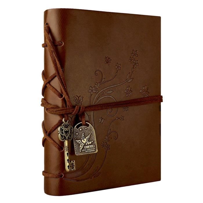 Rétro Notebook bloc-notes Journal Vintage classique PU Cuir Diary Motif ...