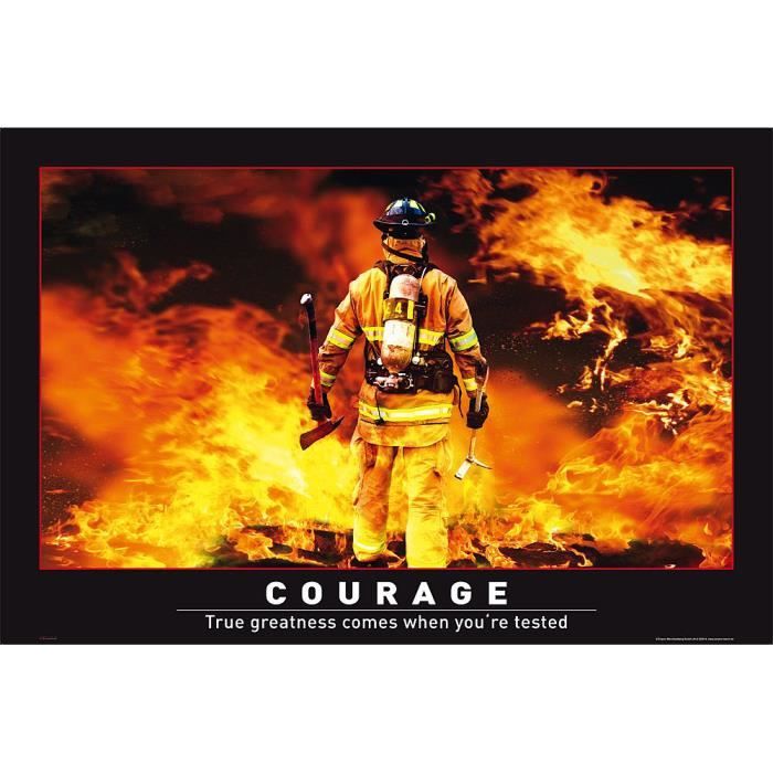 Poster Courage pompier + un joli emballage cadeau - Achat / Vente ...