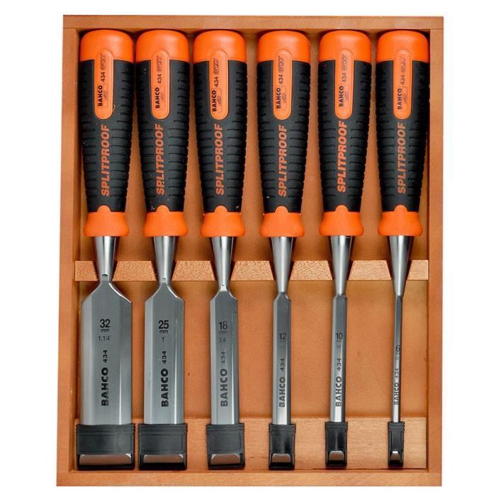 BAHCO Set de 6 ciseaux à bois avec coffret en bois 424P-S6-EUR - Achat ...