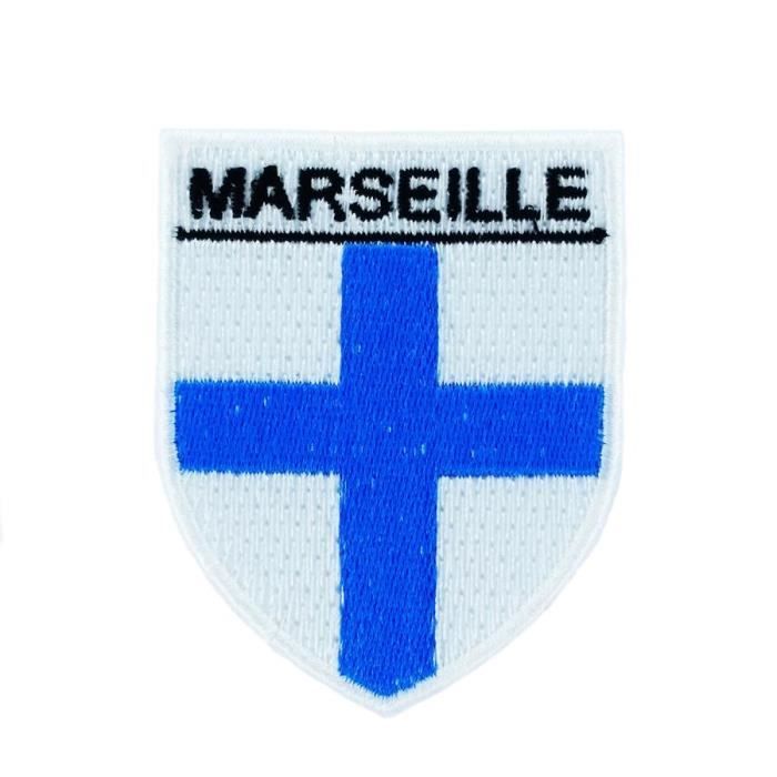 Patch ecusson brode marseille blason drapeau - Achat / Vente renfort ...
